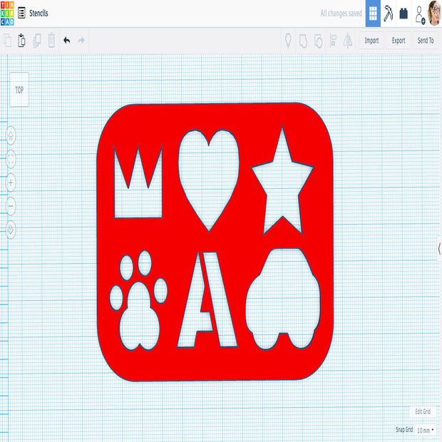 Easy 3D Print Stencil - Tinkercad