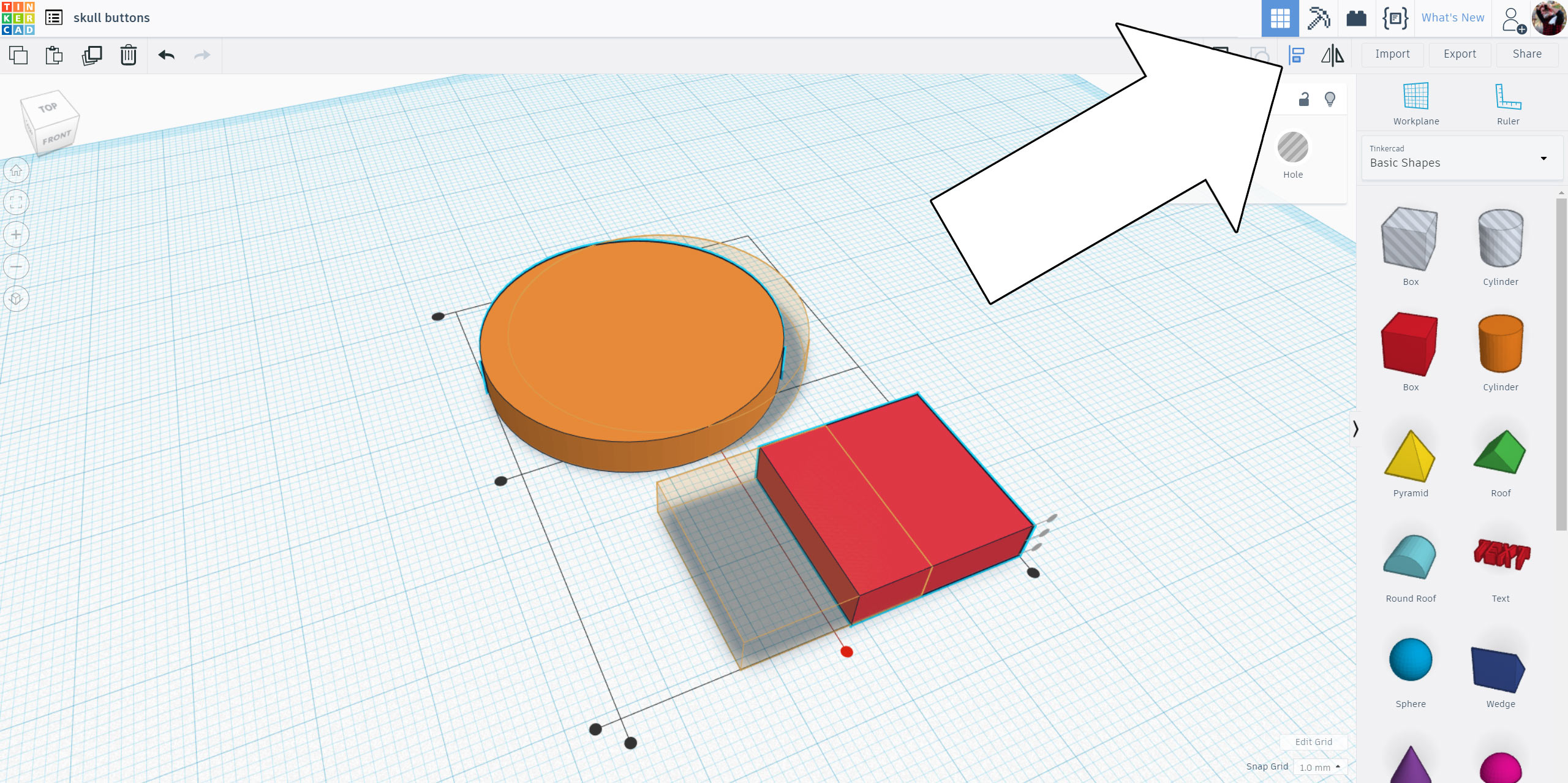 Skull Buttons - Tinkercad