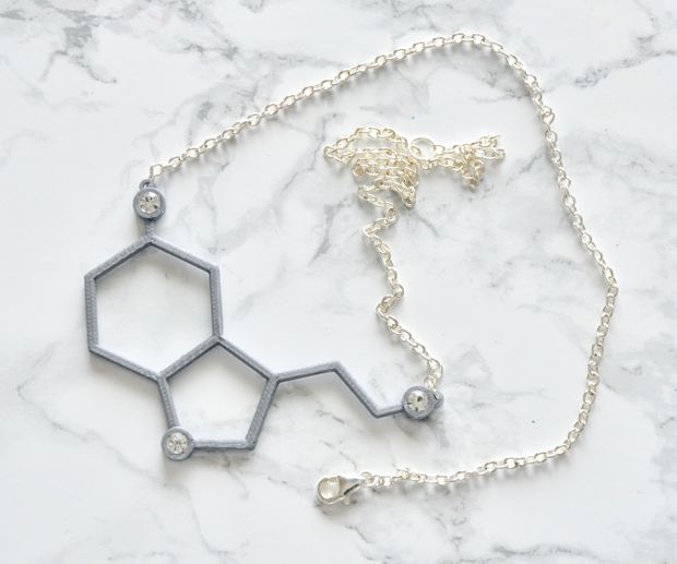 Rhinestone and 3D Print Molecule Necklaces - Tinkercad