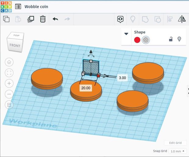 Wobble Coin Using Tinkercad for 3D Printing - Tinkercad