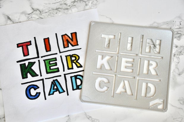 Easy 3d Print Stencil Tinkercad