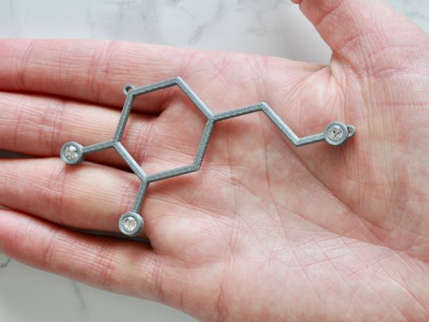 Rhinestone and 3D Print Molecule Necklaces - Tinkercad