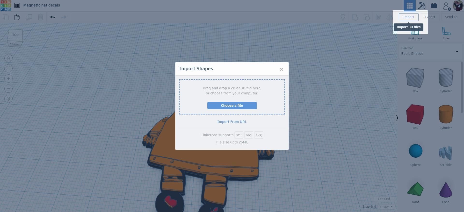 Magnetic Hat Decals - Tinkercad